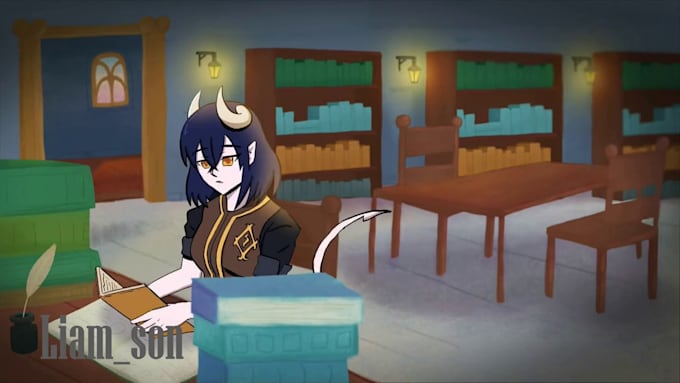 Create 2d anime lofi loop animation, 2d music video, frame by frame by ...