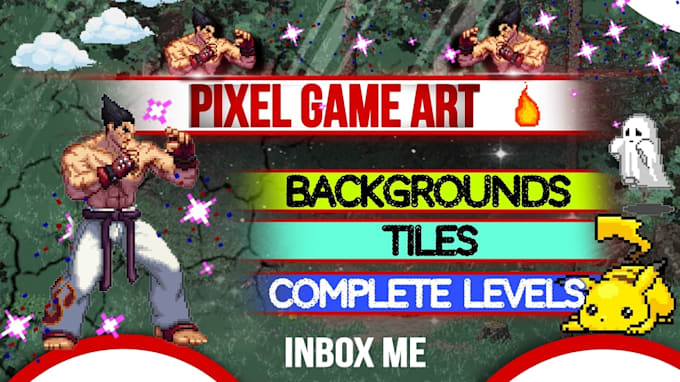 Make eye catching pixel art game backgrounds animations and wallpaper ...