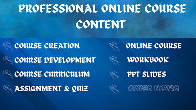 Do online course creation, course content, elearning course, lesson ...