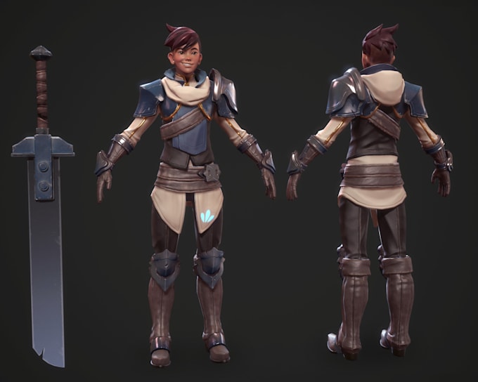 3dgame character with texture and rigging,3d character for website ...