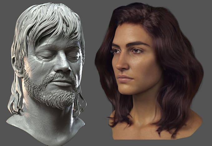 3d bust model 3d realistic head face bust stl 3d character model for ...