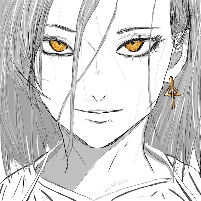 Draw a portrait in a realistic anime art style like inoitoh by Haltvfx ...