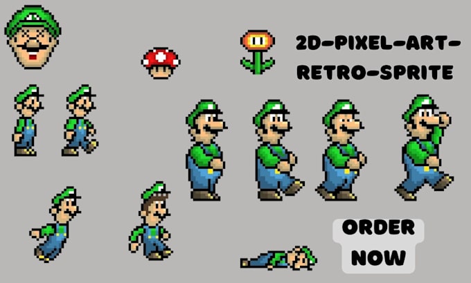 Do 2d pixel art retro sprite animation, pixel sprite sheet for video games