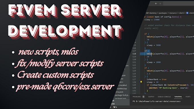 Create or fix fivem server with custom premium scripts, fivem developer ... Create or fix fivem server with custom premium scripts, fivem developer ...