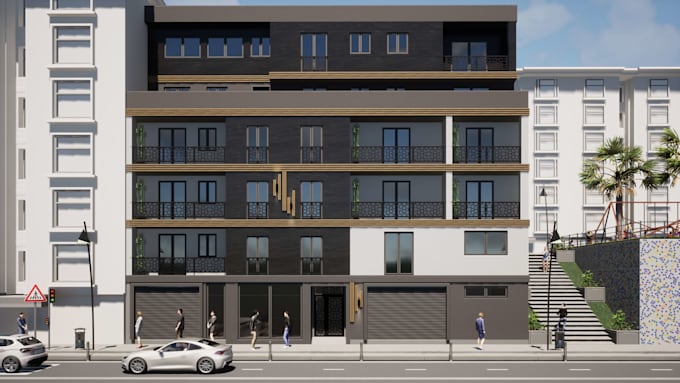 Design and render your building facade by Metaiz | Fiverr