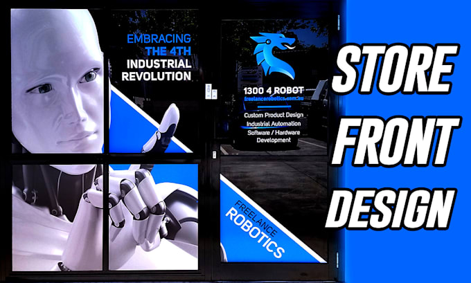 Design attractive shop front or storefront window graphics, window ...