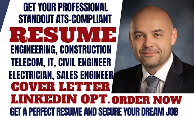 Write a standard resume for engineering, civil service, electrician it ...