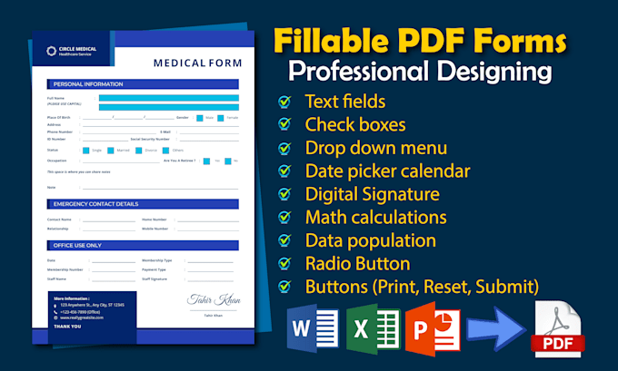 Create pdf fillable form, or covert word and excel forms to fillable ... Create pdf fillable form, or covert word and excel forms to fillable ...