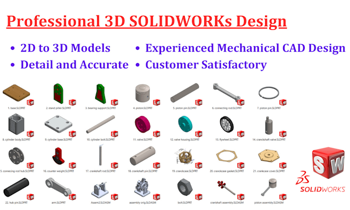 Draw solidworks basic assignments and drawings by Ehtisham1023 | Fiverr