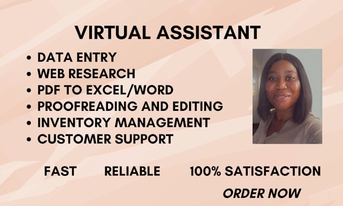 Be your virtual assistant, data entry, typing, and customer support by ...