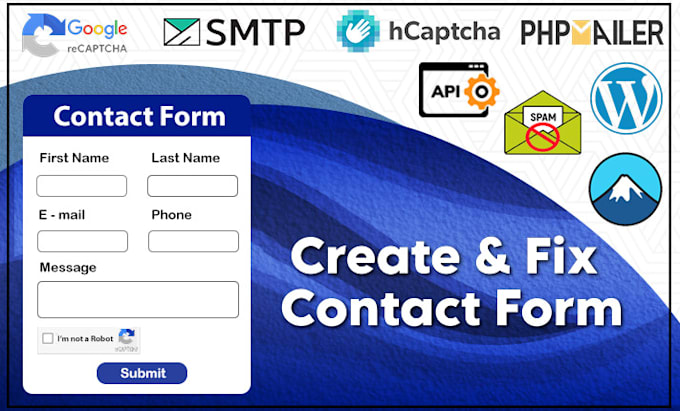 Fix create contact forms,wpforms,smtp errors,php mailer,captcha,spam and api by Codeinspect | Fiverr