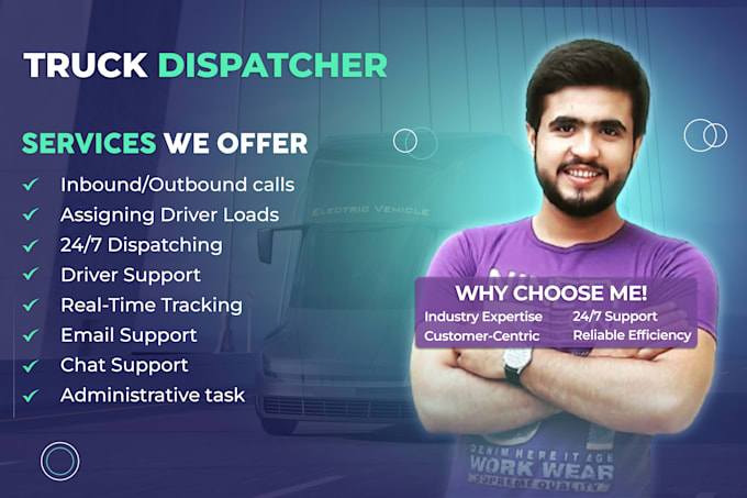 Provide professional truck dispatching services 24 7 reliable support by Creatiffox | Fiverr