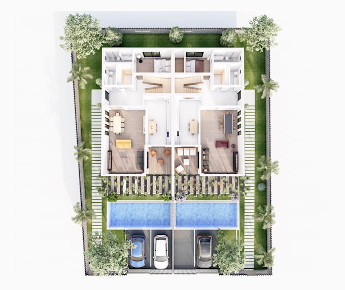 Render 2d or 3d floor plans by Tahaeskici | Fiverr