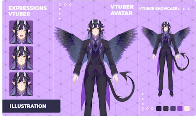 Do character rigging live2d illustration vtuber amine custom model ...