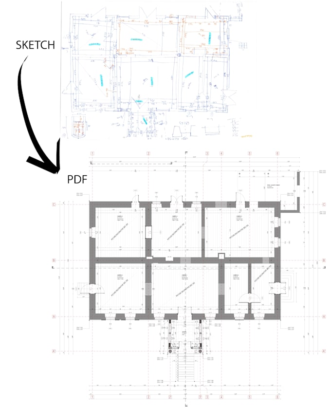 Redraw floor plans from sketch and pdf for real estate agents by Cristianmold719 | Fiverr