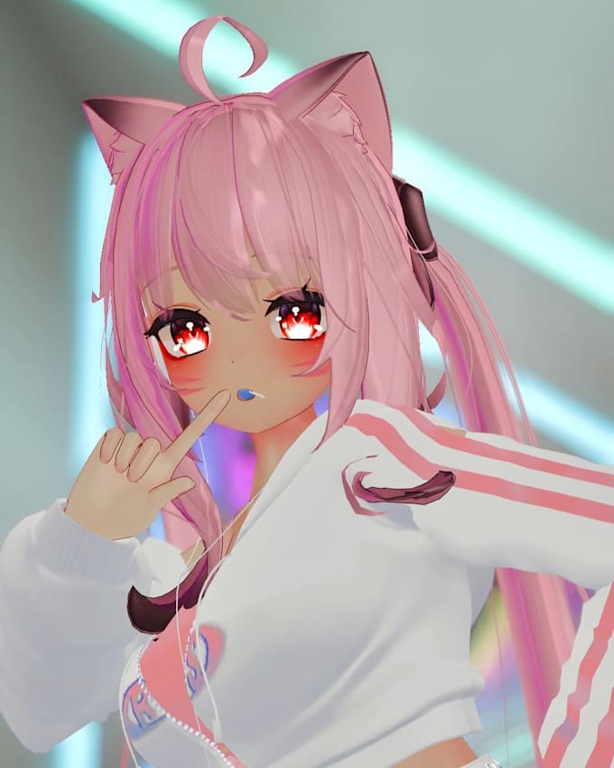 Custom Vrchat Avatar Anime 3d Vr Model Vrm Mmd For Vroid 3d Vtuber Vrc Character By Najhartt
