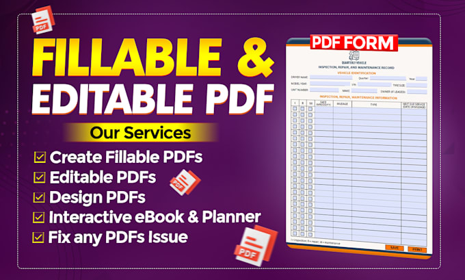 Create fillable pdf form, editable pdf form and interactive ebook by Umairmeo607 | Fiverr