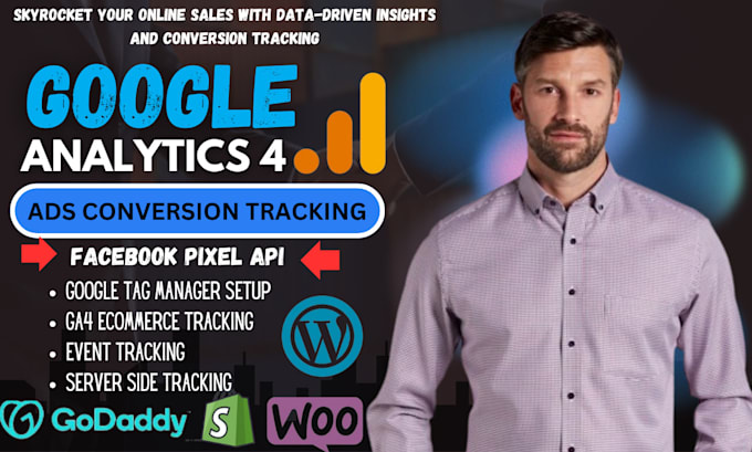 Setup google analytics 4, ga4, web analytics, ads conversion tracking, fb pixel by Paul_hart34 ...