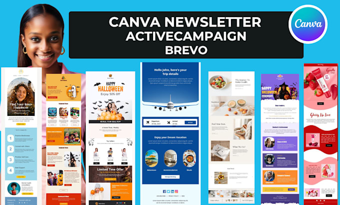 Design editable canva newsletter, brevo, activecampaign, klaviyo ...