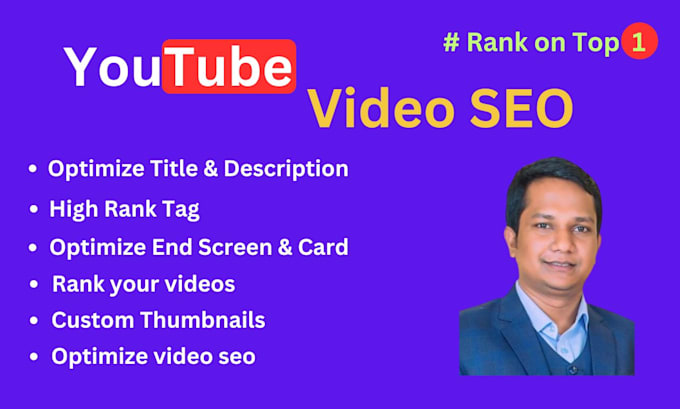 Optimize youtube video seo title description for top ranking by Mhnizum | Fiverr