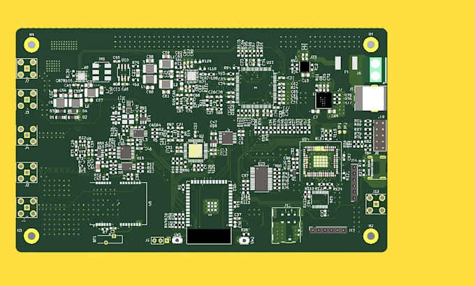 Design schematics in pcb design, pcb board layout in altium eagle easyeda kicad by ...