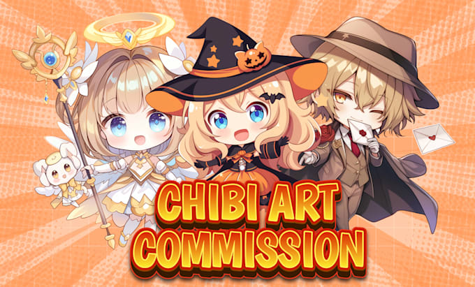 Draw a cute chibi character for you in adorable style by Kepunbaik | Fiverr