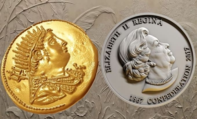 Sculpt bas relief 3d coin model 3d medallion 3d cnc printable 3d coin ...