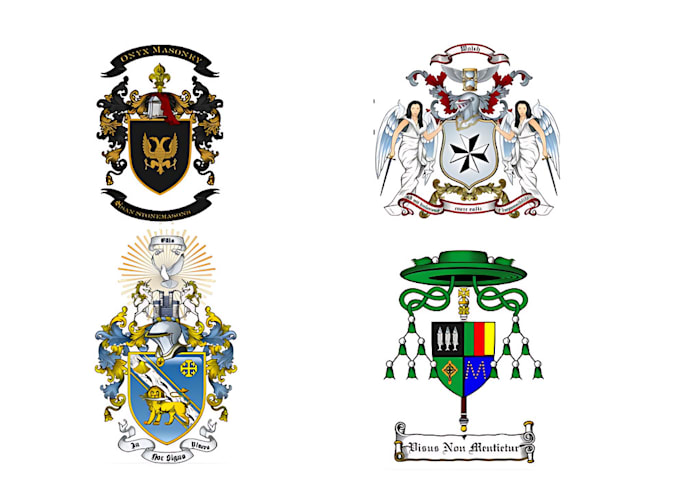 Make vintage heraldic coat of arms and family crest logo or any ...