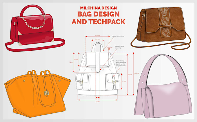 Design fashion handbag, purse and create a techpack by Milchinadesign ...