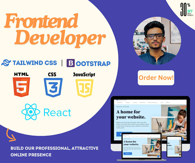 Be Your Frontend Developer With Html Bootstrap Tailwind Javascript React By Hashirwebdev 4356
