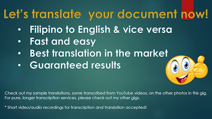 Flawlessly translate your text or video from tagalog to english and ...