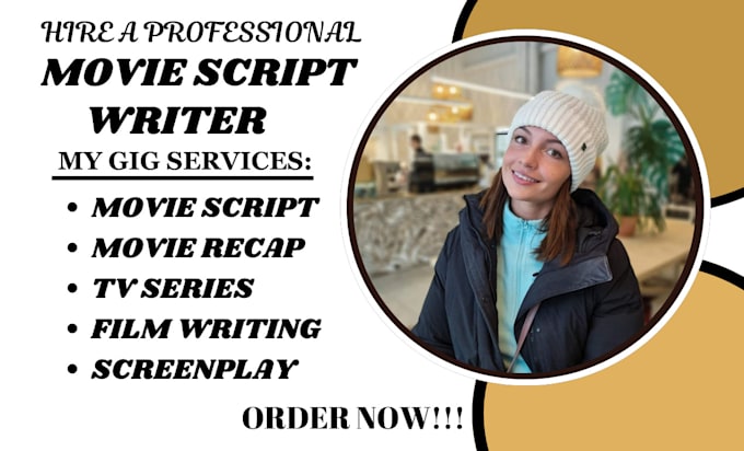 Do screenwriting, scriptwriter, screenplay writer, script, movie script writing, by ...