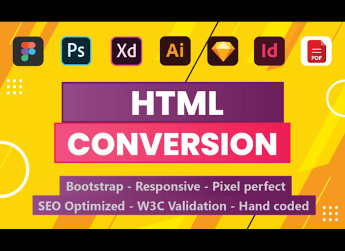 Convert figma to html, sketch to html, psd to html, xd to html by Ishi5251 | Fiverr