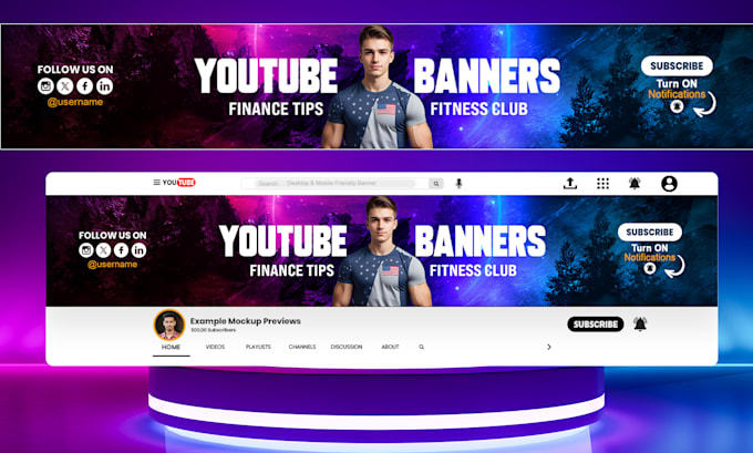 Youtube channel logo and banner design by Alaminpro1x | Fiverr