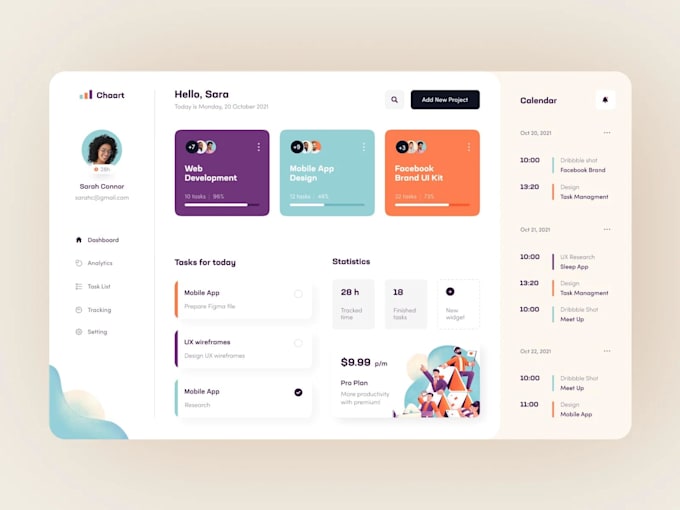 Do next gen ai dashboard, ui ux design, wireframe, mockup by ...