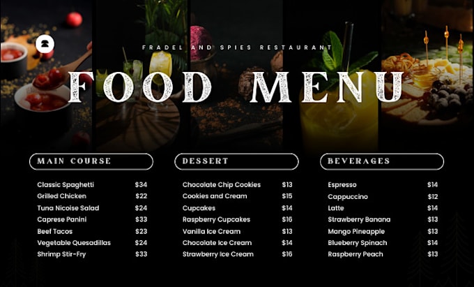 Design food menu for any occasions by Meryem_tahir | Fiverr