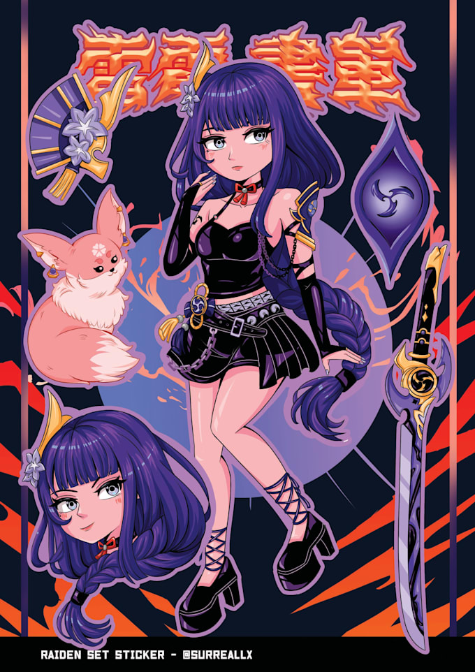 Draw chibi of anime and manga in dark edgy goth style by Surepop | Fiverr