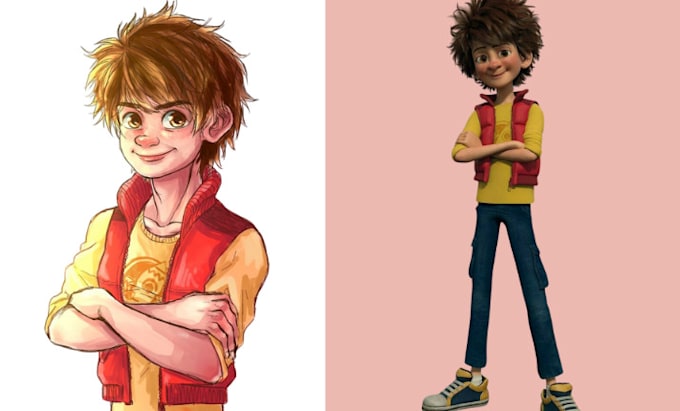 Create 3d character from 2d artwork 2d to 3d conversion in any 3d style ...