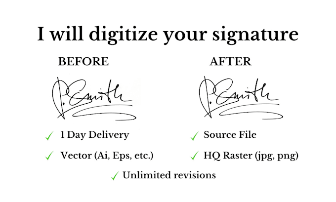 Digitize your signature in vector format by Kingafaque | Fiverr