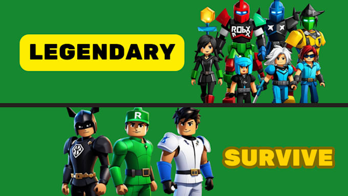 Draw a cartoon roblox banner for youtube, twitter, or twitch by Roblox ...