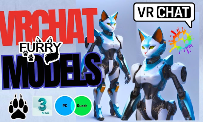 Model 3d custom vrchat avatar, furry model, vtube, vlive model, facerig unity by Camila_ede | Fiverr