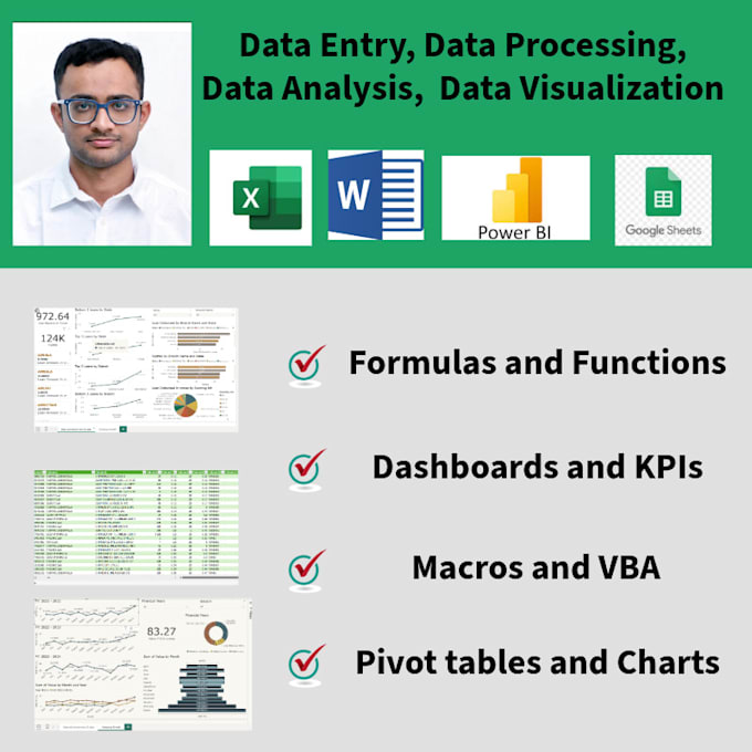 Expertly process, analyze and visualize your data with excel, power bi, sheets by Ahmed_raza_m ...