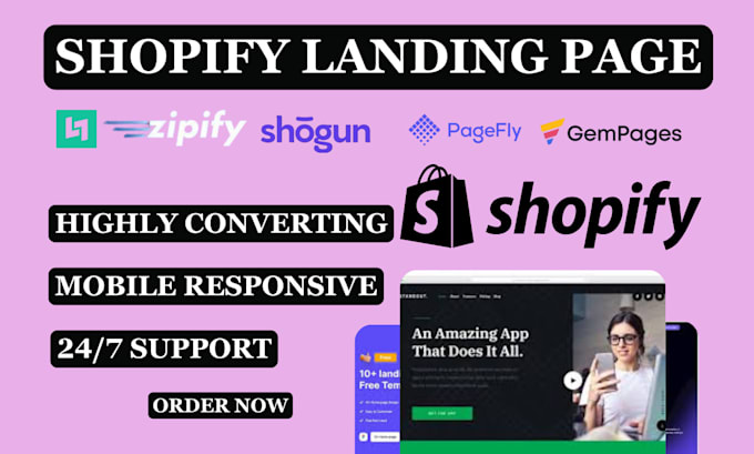 Create shopify landing page ecomposer figma lead pages pagecraft veda tapita by Cartakrane | Fiverr