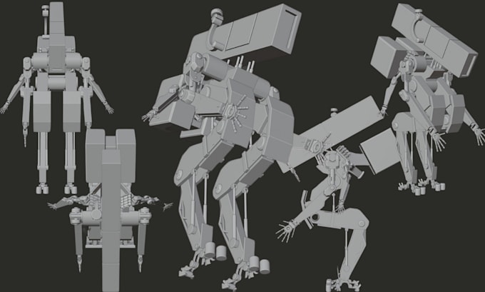 Do 3d mecha robot hard surface, 3d cosplay armor prop, stylized ...