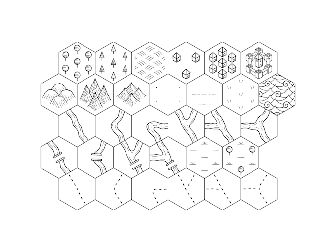Create a custom hex tile set by Erikbattles | Fiverr