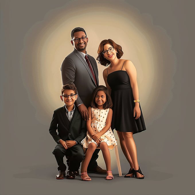Draw a realistic family or group portrait from a photo by Keiosai | Fiverr