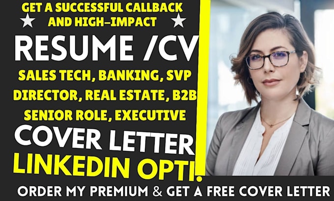 Craft high quality sales b2b, director, senior role, sdr, tech executive resume by Debbymary ...