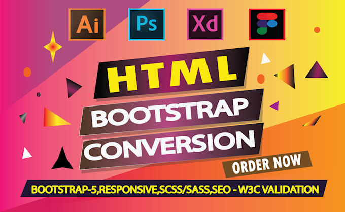Convert psd to html, figma to html responsive bootstrap 5 by Bdimran32 | Fiverr