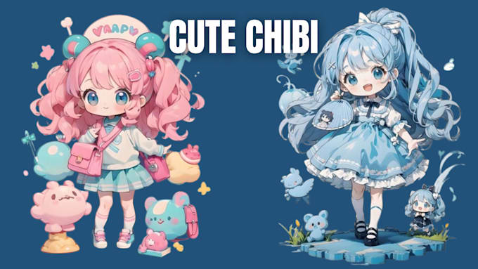 Draw anime chibi art vtuber illustration manga drawing cute chibi ...