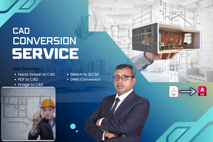 Do 2d drafting and convert pdf or image to cad using autocad by A1_cad | Fiverr